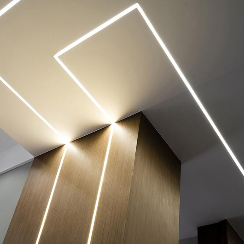 Aluminium Led Profile Suspended Installation With Round Diffused Cover ...